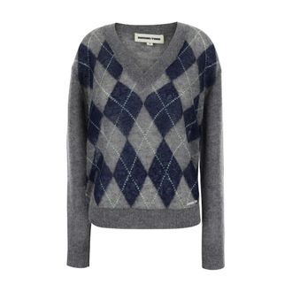 Shushu/Tong Pullover mit Rautenmuster und V-Ausschnitt - - Knitwear - Damen - Grau - XS