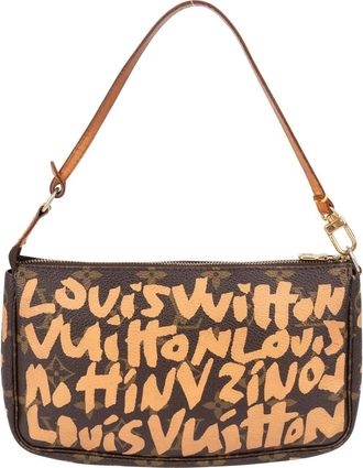 Louis Vuitton Crossbody Bags - Louis Vuitton Limited Graffiti Pochette Accessoire - Gr. unisize - in Braun - f&uuml;r Damen