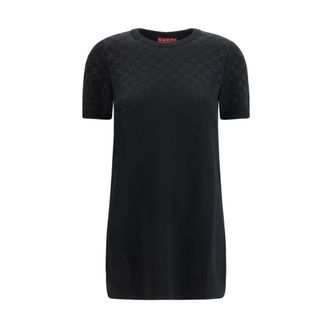 Gucci Feiner Wollkleid mit GG Kristallen - - Dresses - Damen - Schwarzk - M
