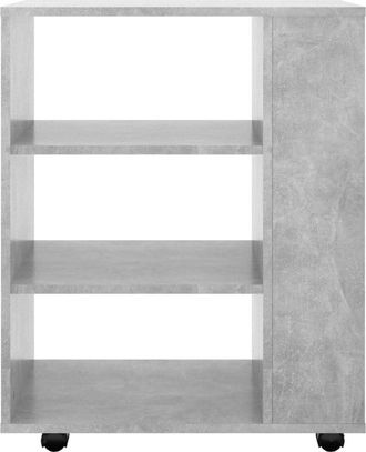 Generic Rollschrank mit F&auml;chern, Rollcontainer, B&uuml;roschrank, Aktenschrank, B&uuml;rocontainer, Schrank, B&uuml;ro, Druckerschrank, 60x35x75cm, Holzwerkstoff(Wei&szlig;) (Beto