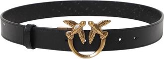 Pinko Liebesv&ouml;gel Leder G&uuml;rtelschnalle - - Accessories - Damen - Schwarzk - S