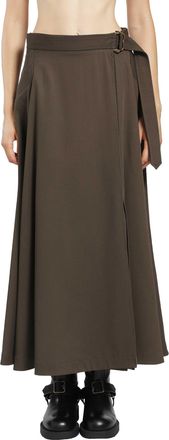 Burberry Wool Twill Midi Skirt