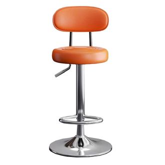 Generic Verstellbarer, drehbarer Barhocker im Industrial-Stil mit R&uuml;ckenlehne, gepolsterter Lederstuhl in Tresenh&ouml;he f&uuml;r K&uuml;che, Esszimmer, Restaurant, B&uuml;ro - 