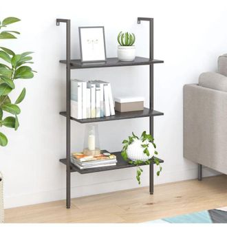 vidaXL Leiterregal mit 3 B&ouml;den Schwarz 64x35x120,5 cm Vidaxl