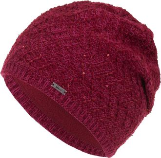 Faera Winterm&uuml;tze M&uuml;tze Damen Pailletten warm gef&uuml;ttert Winterm&uuml;tze M&auml;dchen Frauen Fleecefutter Winter Strickm&uuml;tze Beanie, Farbe:Lila