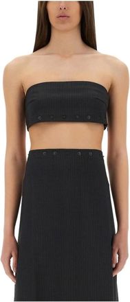 Paloma Wool Paloma Wool, Femme, Tops, Noir, Taille: 40 FR Pinstripe Strapless Bandage Top
