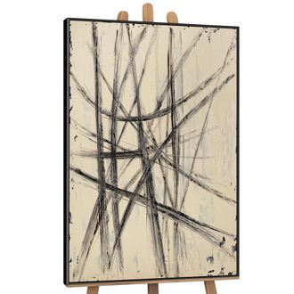 Yohji Yamamoto Art Stilvoll Abstraktion Acryl Gem&auml;lde auf Leinwand mit Rahmen handgemalt Wandbild Wohnzimmer modern kraftvoll Wohndekor Bilder B&uuml;ro 140x100 cm