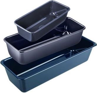 Dr. Oetker 9924550 Lot de 3 moules &agrave; cakes, 3 moules &agrave; g&acirc;teaux, moule &agrave; cake, moule rectangulaire, moule &agrave; p&acirc;tisserie, moule &agrave; g&acirc;teaux, Acier, Emaille, 30 cm - 3
