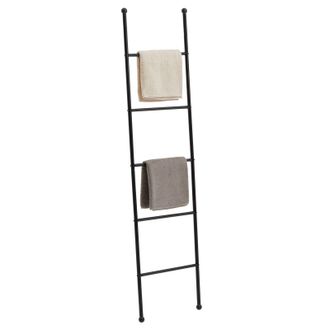 IDIMEX Handtuchhalter CASTEL mit 5 Stangen in schwarz, Schlichte Handtuchleiter aus Metall, Handtuchhalter im modernen Design