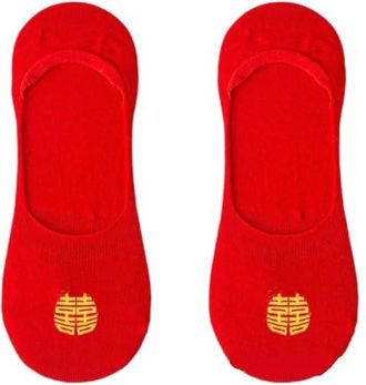 Generico Chaussettes de mariage rouges antid&eacute;rapantes, chaussettes de style sportif pour la mari&eacute;e et la f&ecirc;te de mariage, Color01, Taille Unique