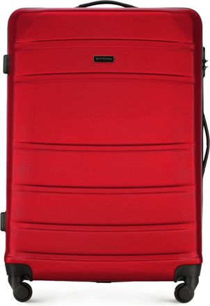 Wittchen Globe Line Gro&szlig;er Koffer Trolley Reisekoffer aus ABS Hartschale 4 Rollen Zahlenschloss | Gr&ouml;&szlig;e L | Rot Lufthansa/Eurowings/Ryanair/Condor/Discover Air