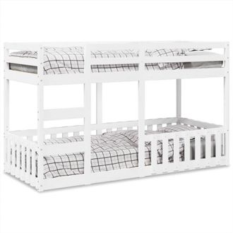 vidaXL Vidaxl - Lit superpos&eacute; Blanc 80x200 cm Bois de pin massif