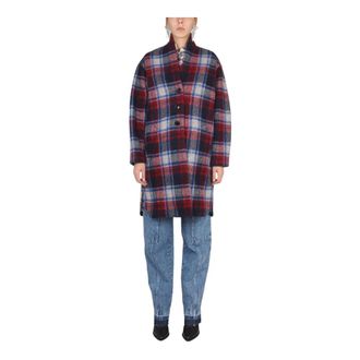 Isabel Marant Gabriel Karierter Wollmischmantel - - Coats - Damen - Mehrfarbig - XS