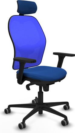 Piqueras y Crespo Stuhl aus Netzstoff mit 3D-Armen, h&ouml;henverstellbarer Lendenwirbelst&uuml;tze und h&ouml;henverstellbarem Kopfteil und Neigungsverstellung, ausgestattet mit 5 Po