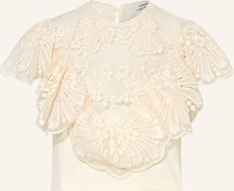 Sandro Sandro Cropped-Blusentop Mit Spitze gelb