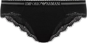 Emporio Armani Femme, Sous-v&ecirc;tements, Noir, Taille: 36 FR Culottes avec Inserts en Dentelle