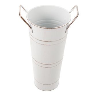 Cabilock Vintage Blumenk&uuml;bel Aus Eisen Runder Metall Pflanzk&uuml;bel Mit Doppelgriffen Handlicher Blumen Eimer F&uuml;r Wohn Und Gartendekoration