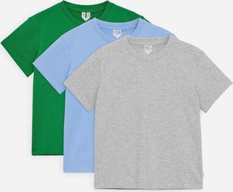 Arket T-Shirt Mit Rundhalsausschnitt 3er-Pack -Blau