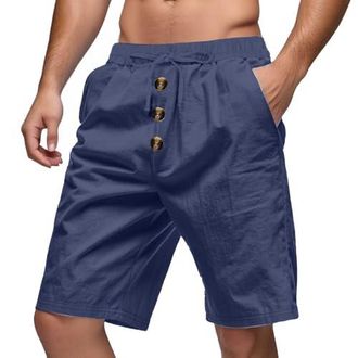 Generic Pantalons courts pour hommes mode d&eacute;t&eacute; ample plage d&eacute;contract&eacute;e quart pantalon d&eacute;lav&eacute; sport short hommes, Marine, XXL