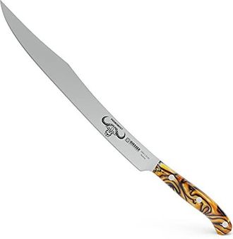 GIESSER seit 1776 - Made in Germany - Tranchiermesser 31 cm Spicy Orange, PremiumCut Slicer No 1, Schinkenmesser, Acryl, exotisch, rostfrei, deutsches Grillme