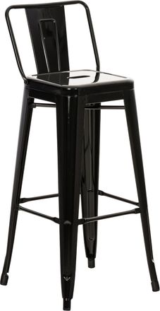 Clp Barhocker mit Lehne im Industrial-Look Mason, mit R&uuml;ckenlehne und Fu&szlig;ablage, Barstuhl mit R&uuml;ckenlehne, Tresenhocker mit Bodenschoner, Farbe:schwarz