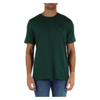 Tommy Hilfiger Regular Fit Baumwoll-T-Shirt mit Logo-Stickerei vorne - - Tops - Herren - Gr&uuml;n - M