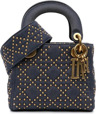 Dior Hobo Bags - Mini Denim Cannage Studded Supple Lady Dior - Gr. unisize - in Blau - für Damen