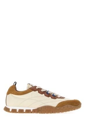 Miu Miu Re-Nylon and Suede Sneakers - Beige