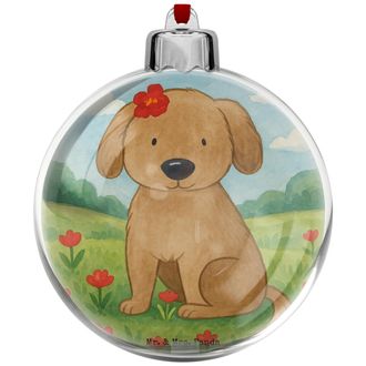 Mr. & Mrs. Panda Weihnachtskugel Hund Dame Design - Geschenk, baumkugeln, dekoh&auml;nger, christbaumkugeln, Liebenswert, Frauchen, Hunde, Spr&uuml;che, Kunststoff, Liebe, Flaus