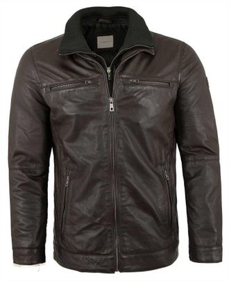 Bugatti Lederjacke BGT-383/M Bugatti - Herren Lederjacke Lammnappa dunkelbraun