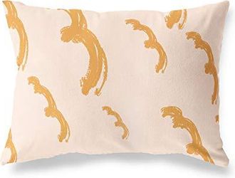 Bonamaison Le Jardin du Lin Kissen Zierkissenbezug Orange-Off Weiß Kissenbezug, Weich Bequem, Für Zuhause Autos Büro Sofa Wohnzimmer Couch Schlafzimmer Dekor, 35