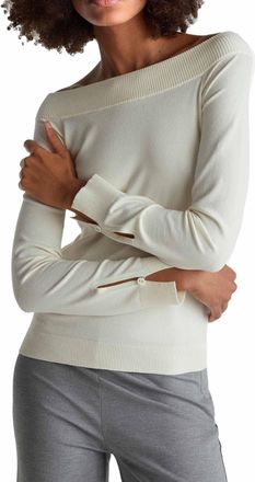 Benetton Damen Maglia Sc Barca M/L 1w2ad10e0 Pullover, Wei&szlig;, S