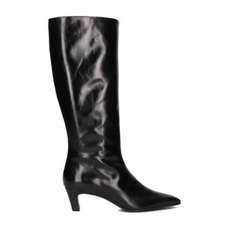 Zinda Schwarze Lederstiefel Hoch - - Shoes - Damen - Schwarzk - 40 EU