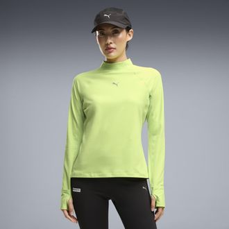 Puma T-shirt de running &agrave; manches longues Brightstride CLOUDSPUN Femme, V&ecirc;tements, Vert, 3XL