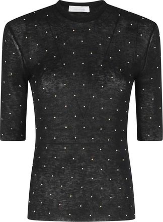 Paco Rabanne Femme, Tops, Noir, Taille: 40 FR Haut &agrave; Col Rond