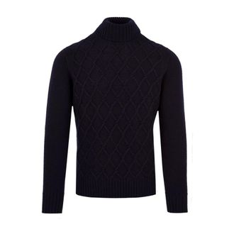 Drumohr Homme, Pulls, Bleu, Taille: XL Argyle Turtleneck Sweater