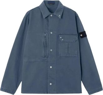 Stone Island Homme, Vestes, Bleu, Taille: M Overshirt V0021