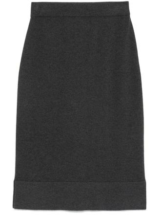 Brunello Cucinelli jupe en cachemire - Gris