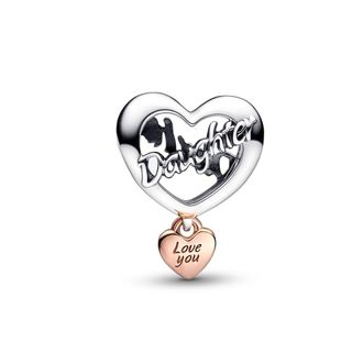 Pandora Love You Daughter Her-Charm aus Sterling-Silber und ros&eacute;vergoldeten Metalllegierung Moments Collection, kompatibel Moments Armb&auml;nder, 782327C00