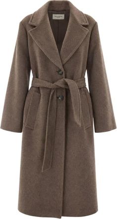 Max Mara Bronte Manteau Ceintur&eacute; - Femme - Manteaux - Brun - Taille: 32 FR