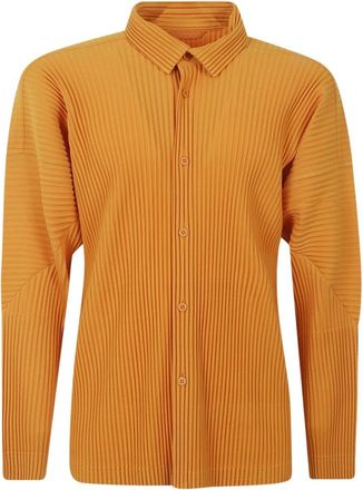 Issey Miyake Homme, Chemises, Orange, Taille: L Pleated Shirt
