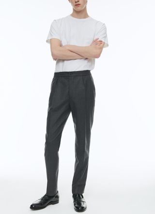 Fursac Pantalon &eacute;lastiqu&eacute; en flanelle de laine - Taille XL - Homme