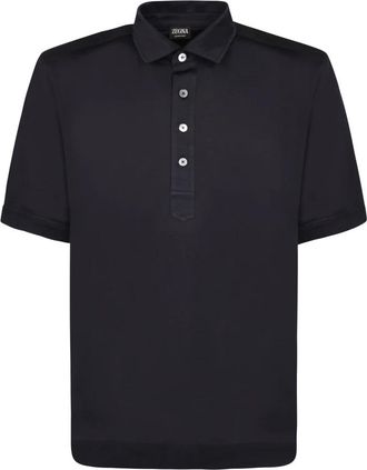 Ermenegildo Zegna Homme, Tops, Bleu, Taille: XL Polo Chemises