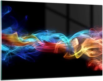 Arttor Wandbilder Dekoration Wohnzimmer Abstrakt luft bunt figur Bilder auf Glas 120x80cm Glasbild Schlafzimmer K&uuml;che Deko Wand Kunstdruck Art Gro&szlig; XXL Wandd