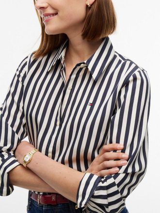 Tommy Hilfiger Langarmbluse FLUID REGULAR STP SHIRT Viskosemischung, regular fit