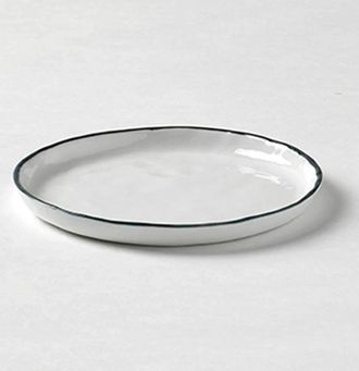 LAMBERT Piana - Teller - Ø: 13,5 cm - Weiß mit Basaltgrauem Rand - 1 Stück