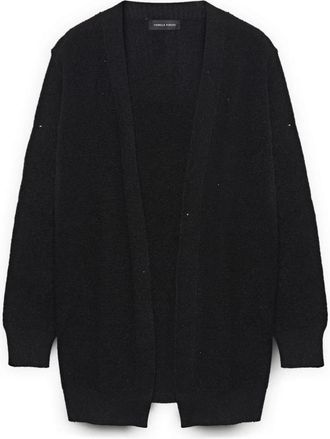 Fiorella Rubino Femme, Pulls, Noir, Taille: 36/38 FR Long Cardigan with Sequins