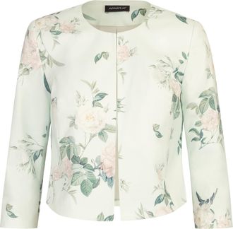 Apart Fashion APART Satinbolero aus mattglänzendem Satin mit Allover Blumen Druck, Jade-Multicolor, 44
