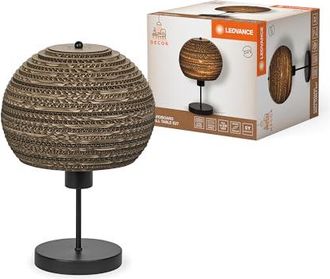 Ledvance Decor Cardboard Ball marron en carton ondulé, légère, E27, diamètre 260 mm, abat-jour en matériau recyclé, durabgrâce à une source lumineuse remplaçab
