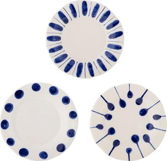 Bloomingville Assiettes &agrave; dessert Linora - Set de 3 Bloomingville